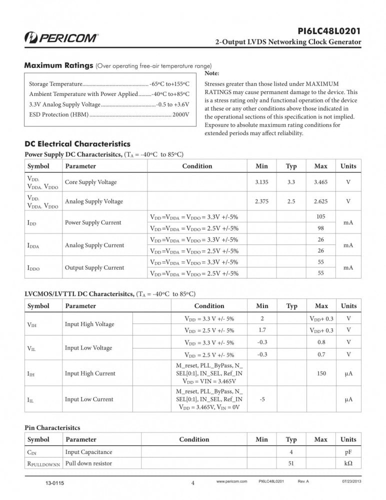 PI6LC48P0101LIEX datasheet page 4