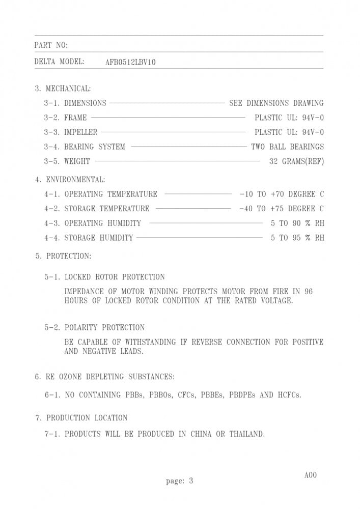 AFB0512LBV10 specification page 5