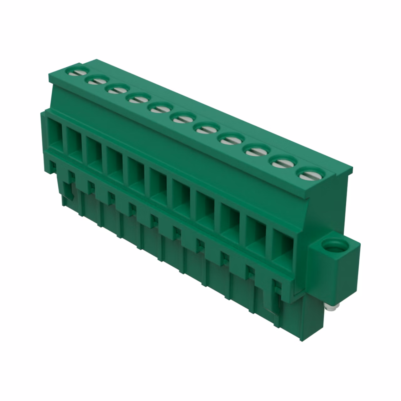 5.00mm Pitch Eurostyle Vertical Plug, with Retention Screws, Front Wire Entry, Green Housing, Gold (Au) Plated, 11 Circuits for sale