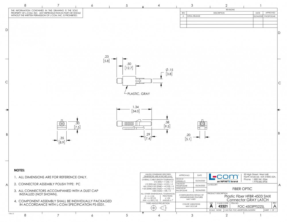 FOC-4503PFS22SL technical document preview