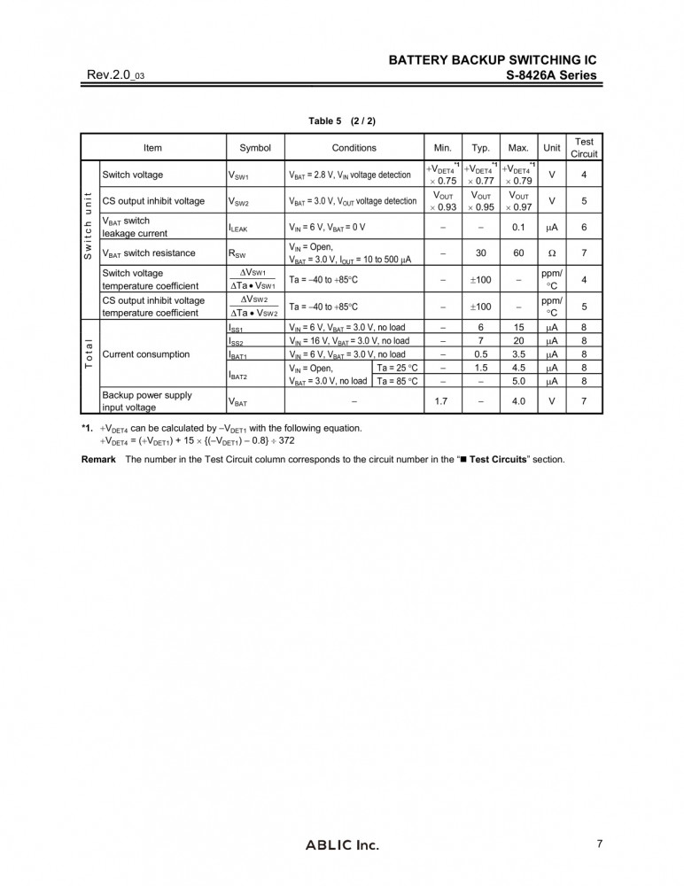 S-8426A datasheet page 7