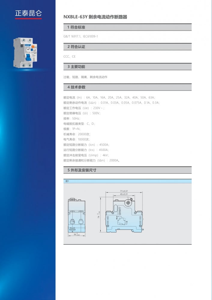 CHINT NXBLE-63Y technical document preview