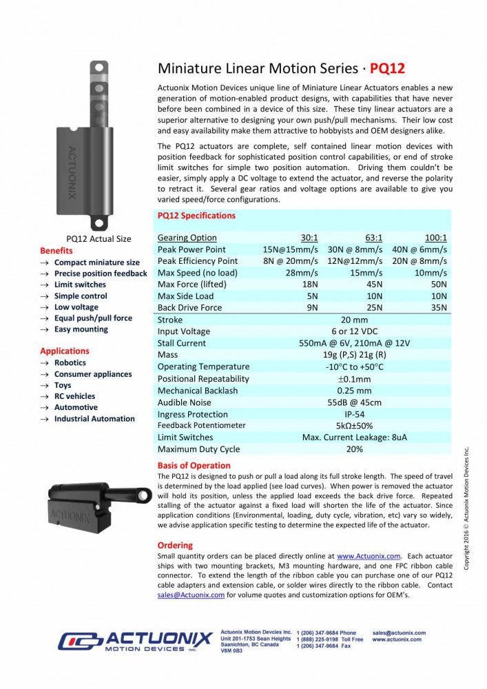 PQ12 datasheet page 1