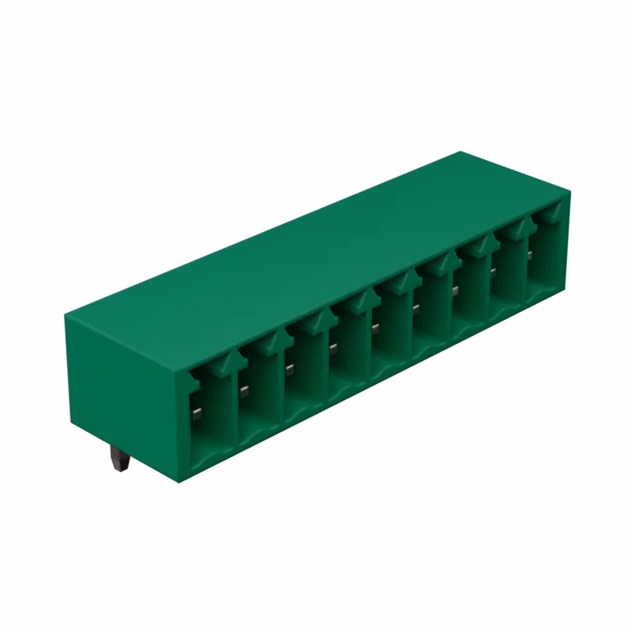 3.50mm Pitch Eurostyle Right-Angle PCB Header, Green Housing, 9 Circuits for sale