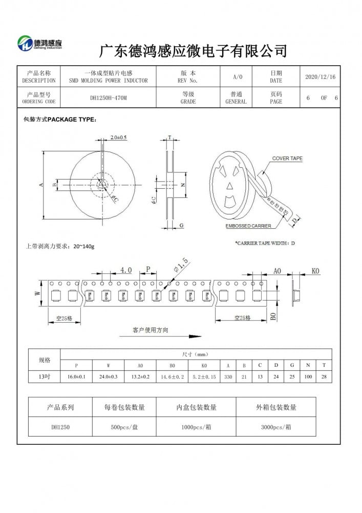 DH1250H-470M approval document page 7