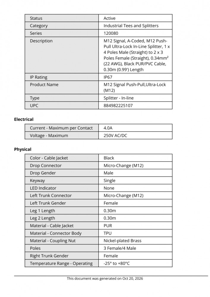 MOLEX 1200805073 technical drawing, page image 2