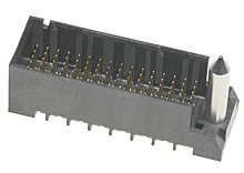 Impact 100 Ohm 2 Pair Vertical Backplane Header, Left Guide, Open Endwall, 16 Columns, 96 Circuits, Pin Length 4.90mm, Plated Through Hole Dimension 0.39mm, Lead-Free