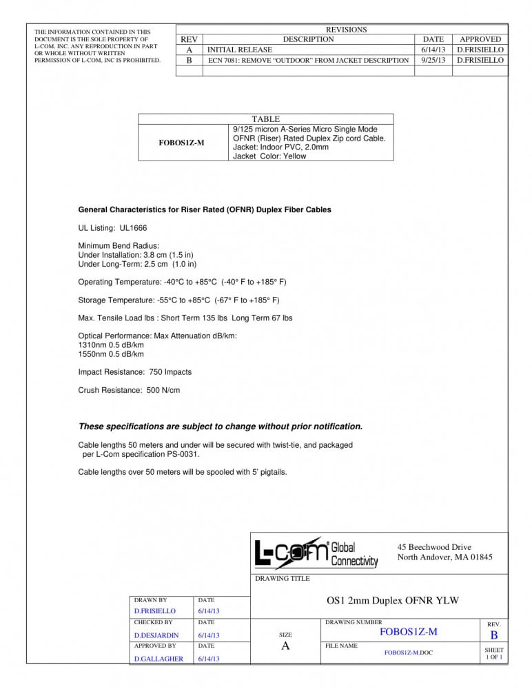 FOBOS1Z-M technical document page