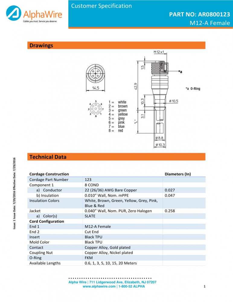 AR0800123 SL358 technical document page 1