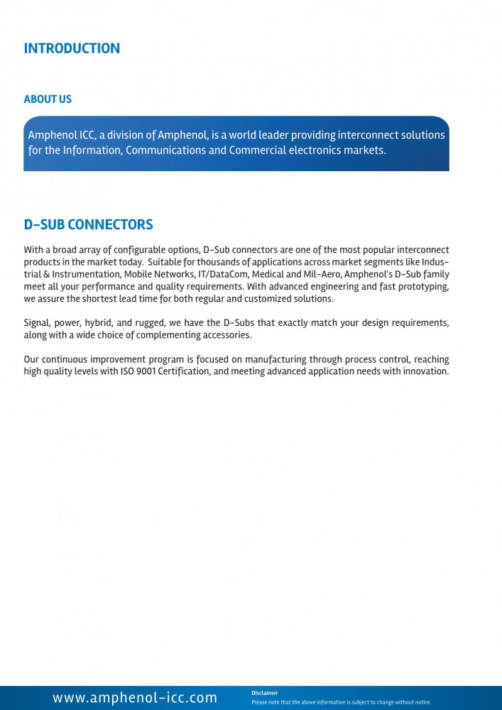 Amphenol D-Sub catalog page 2