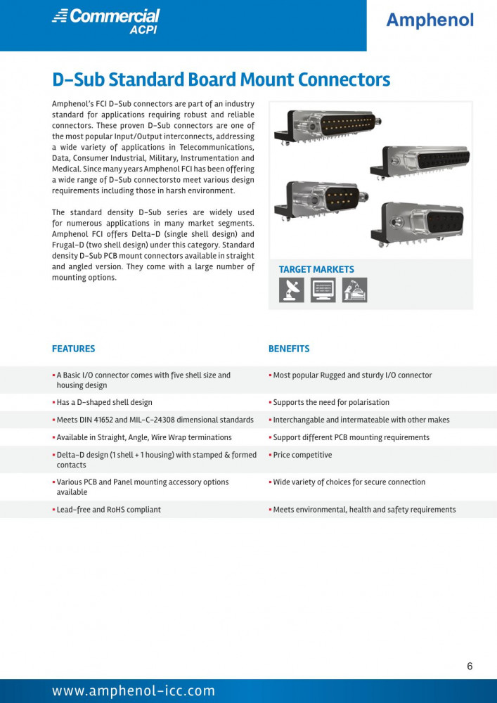 Amphenol D-Sub catalog page 6