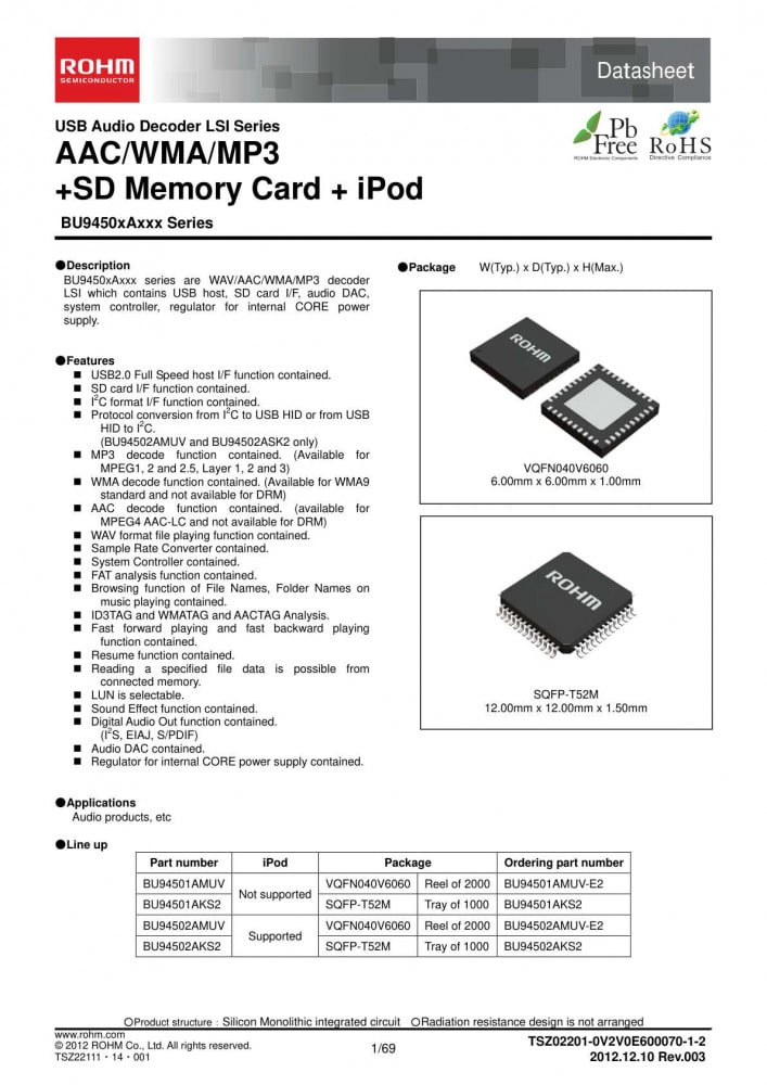 BU94501AMUV-E2 technical document page 1