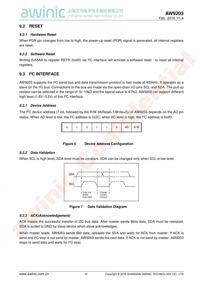 AW9203CSR datasheet page 10