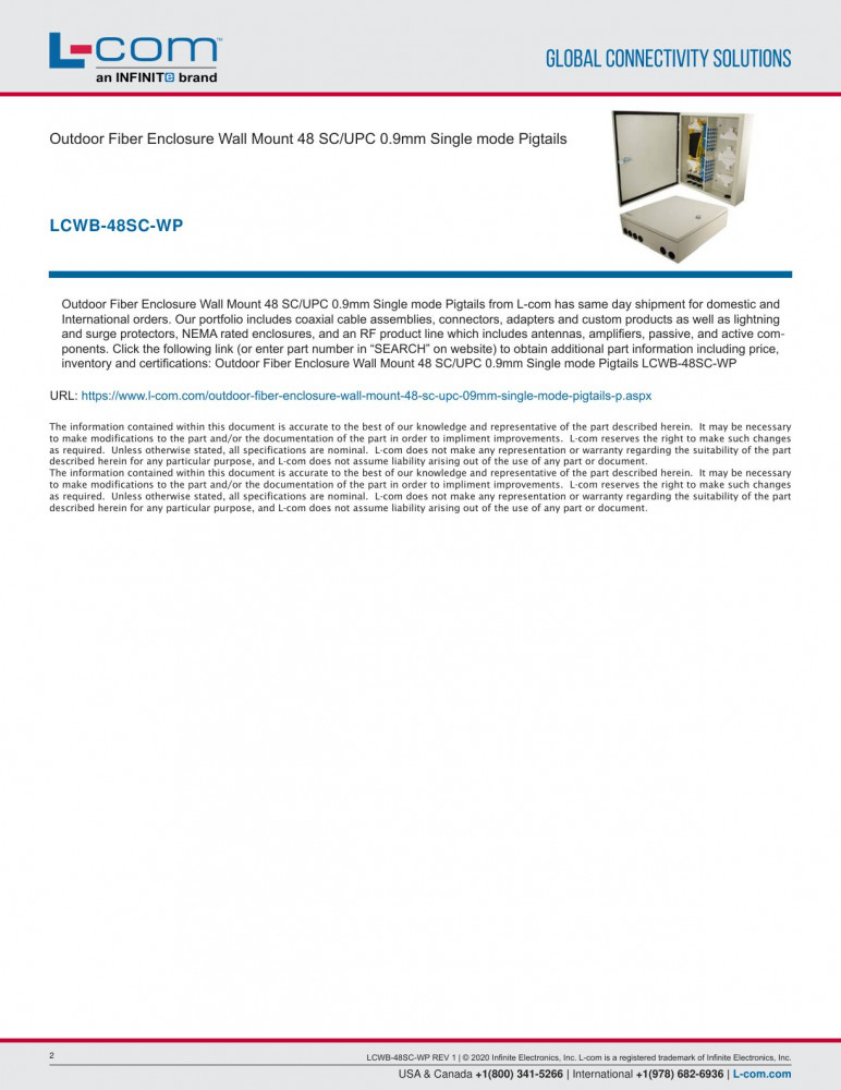 LCWB-48SC-WP technical document page 2