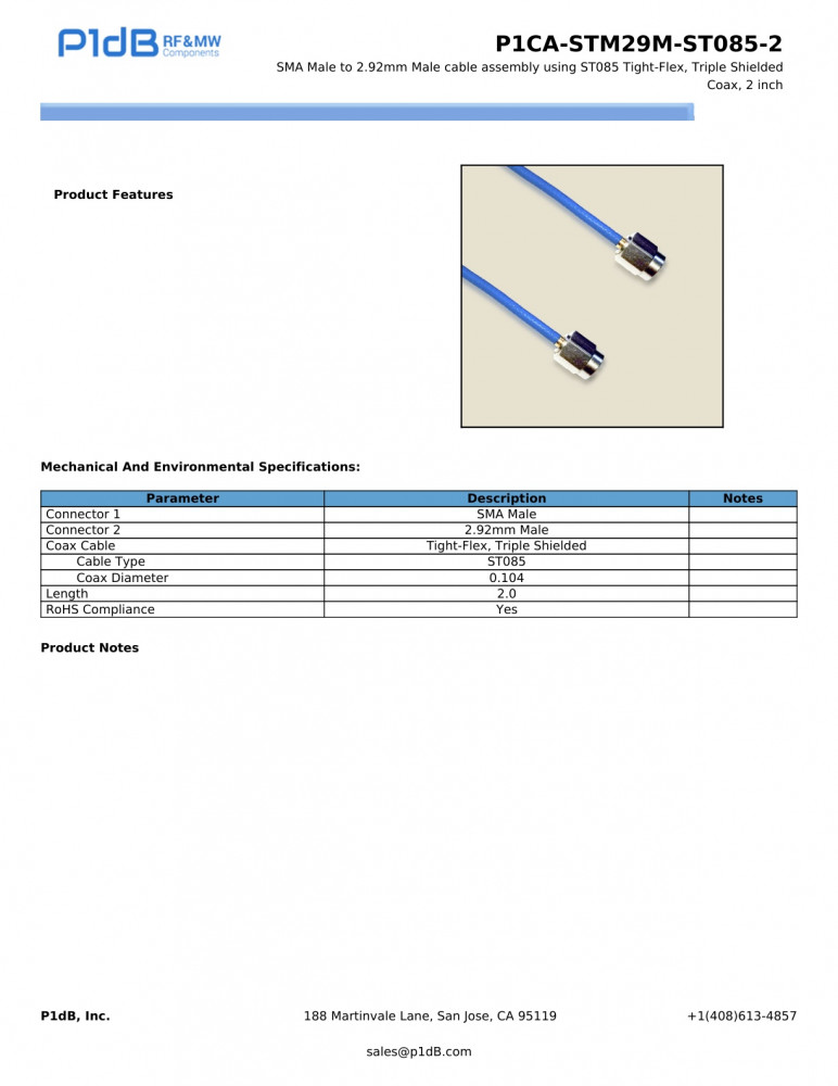 P1CA-STM29M-ST085-2 product documentation image