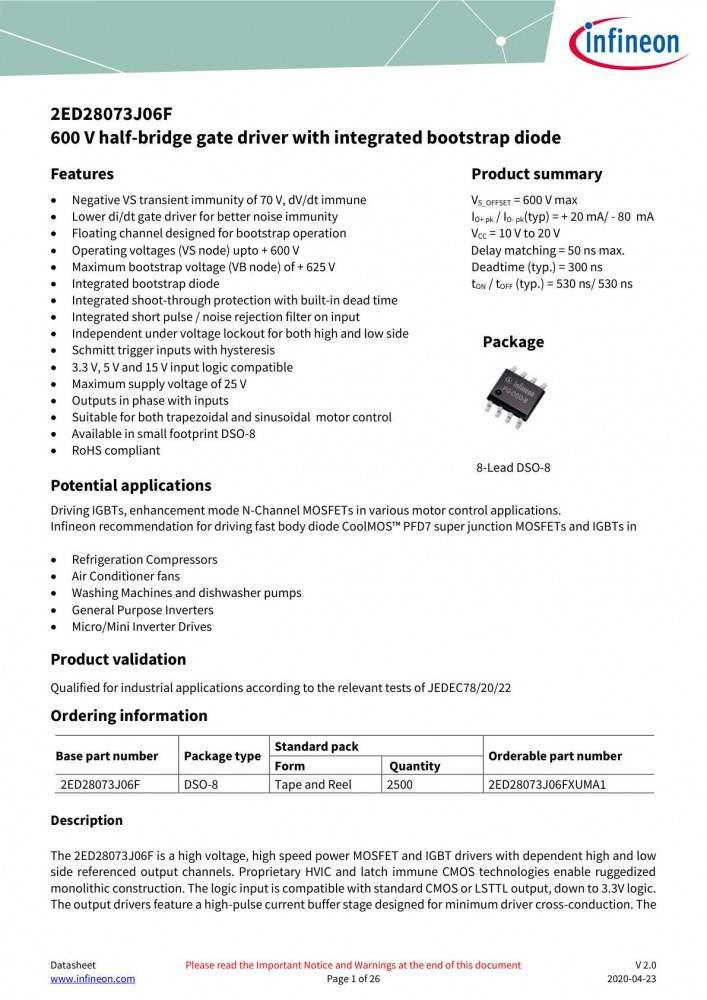 2ED28073J06F technical document page 1
