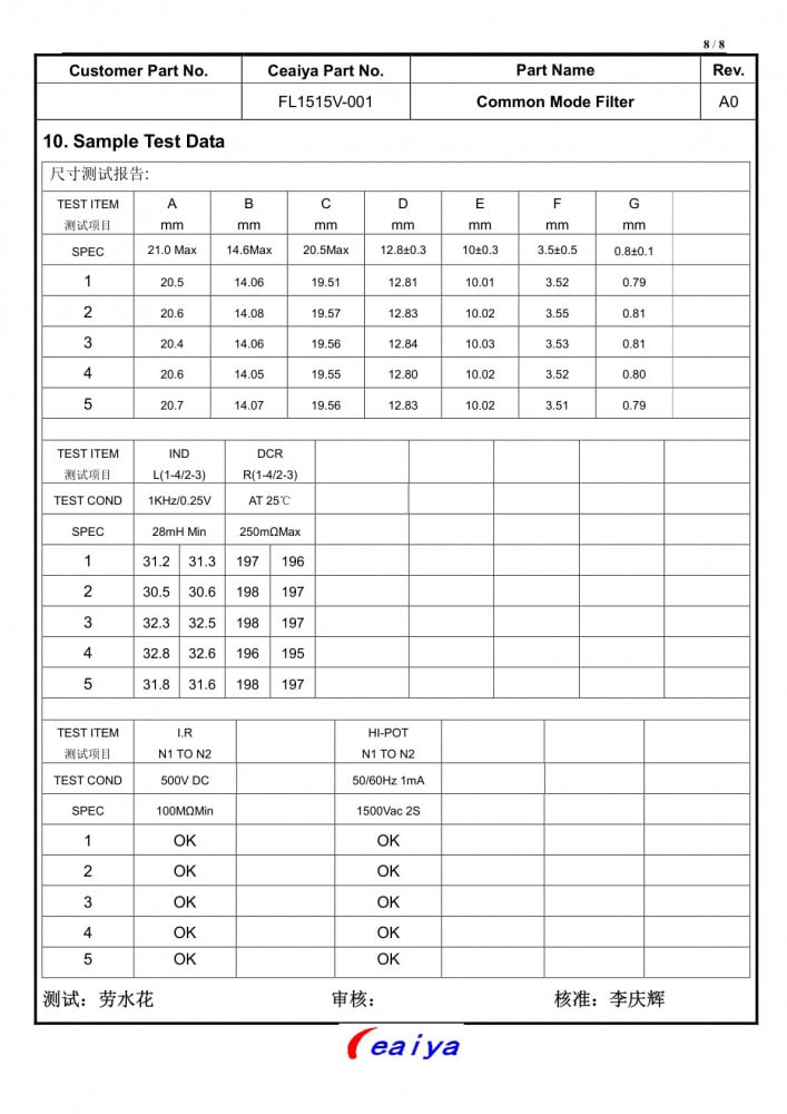 FL1515V-001 specification page 8