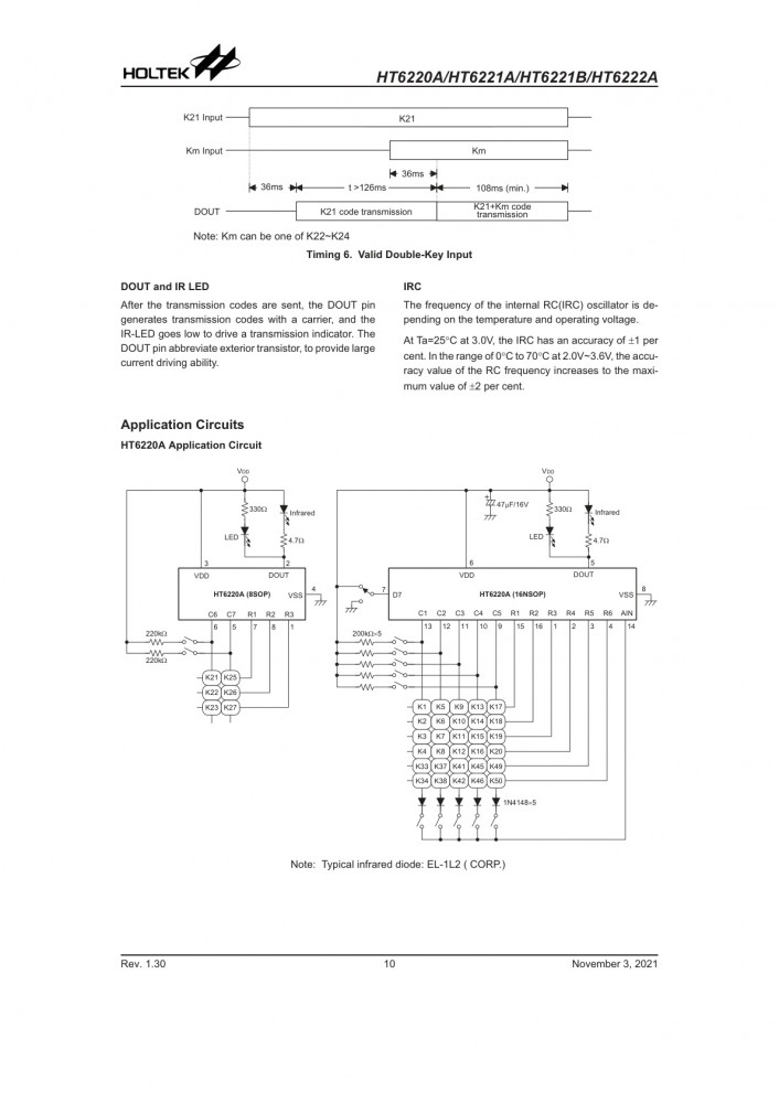 HT6220A datasheet page 10