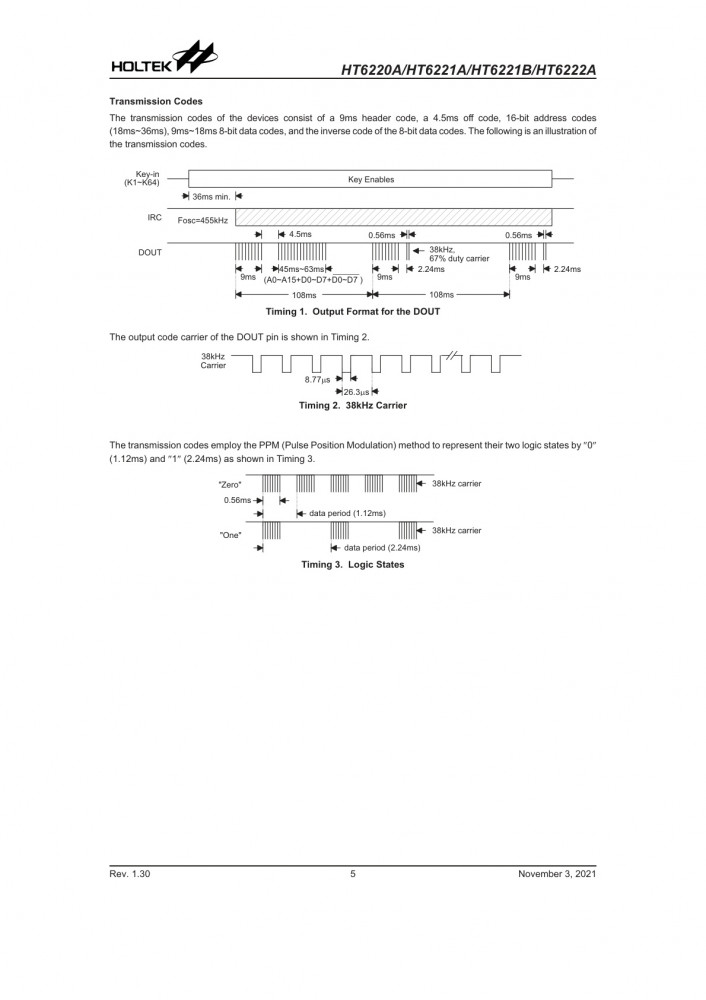 HT6220A datasheet page 5