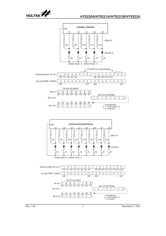 HT6220A datasheet page 7