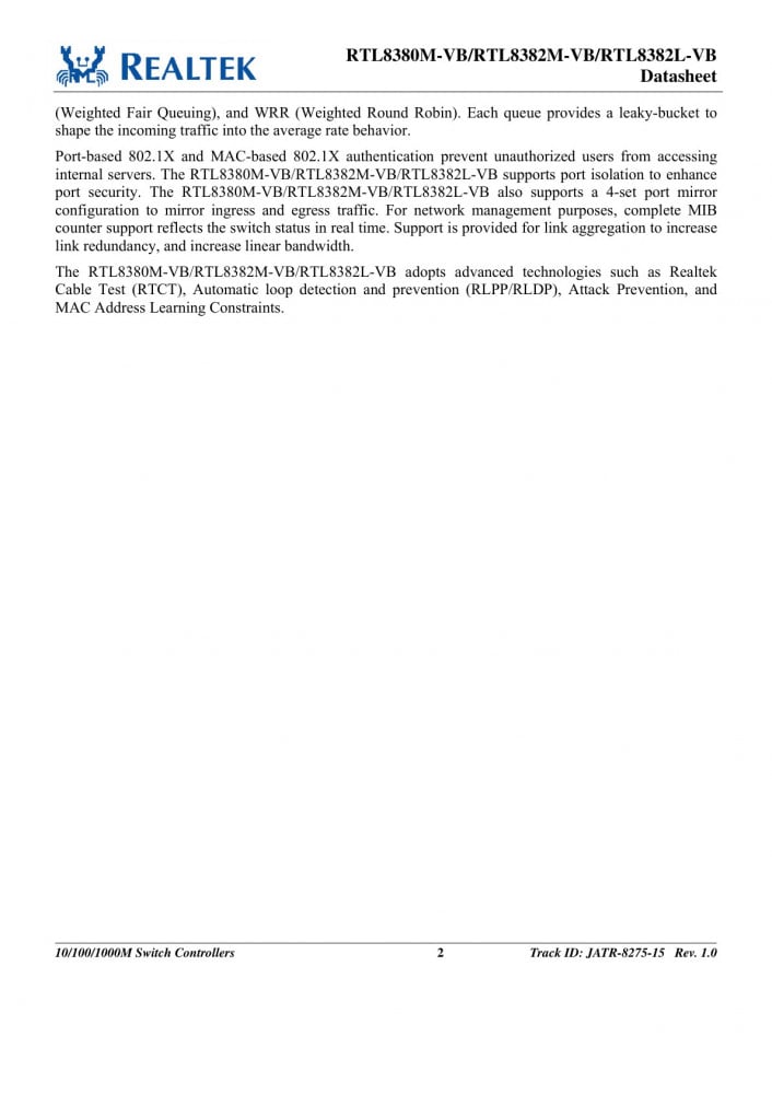 RTL8380M-VB-CG datasheet page 10