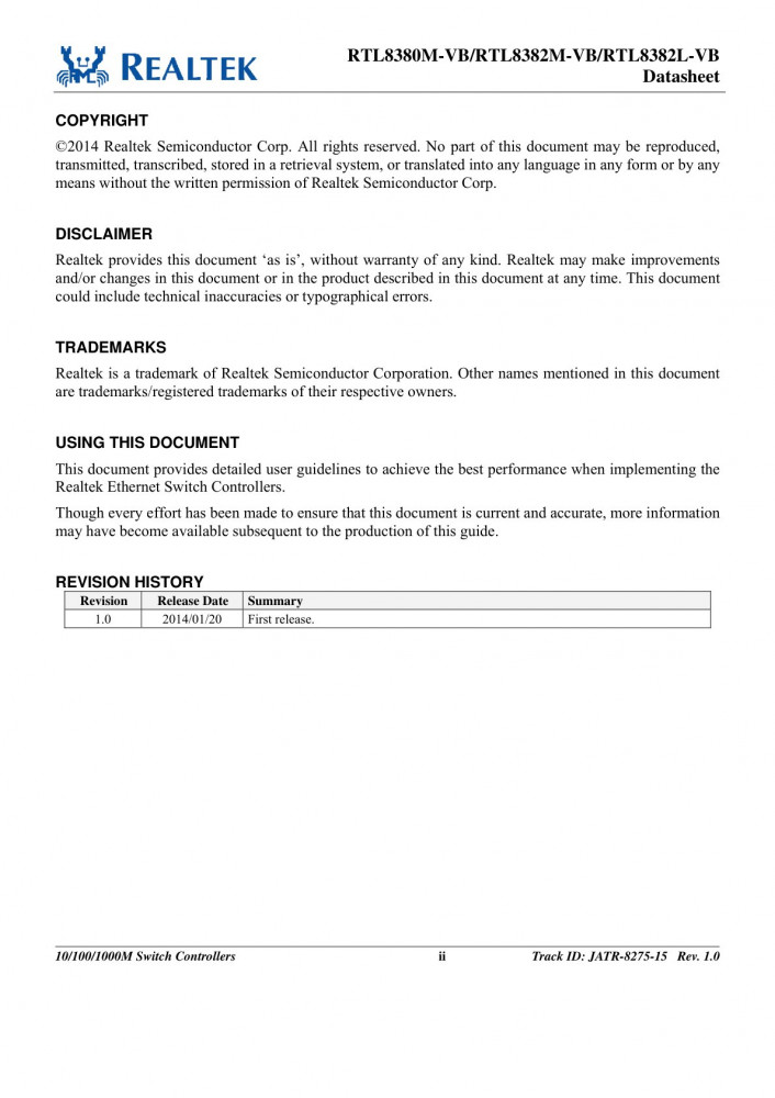 RTL8380M-VB-CG datasheet page 2
