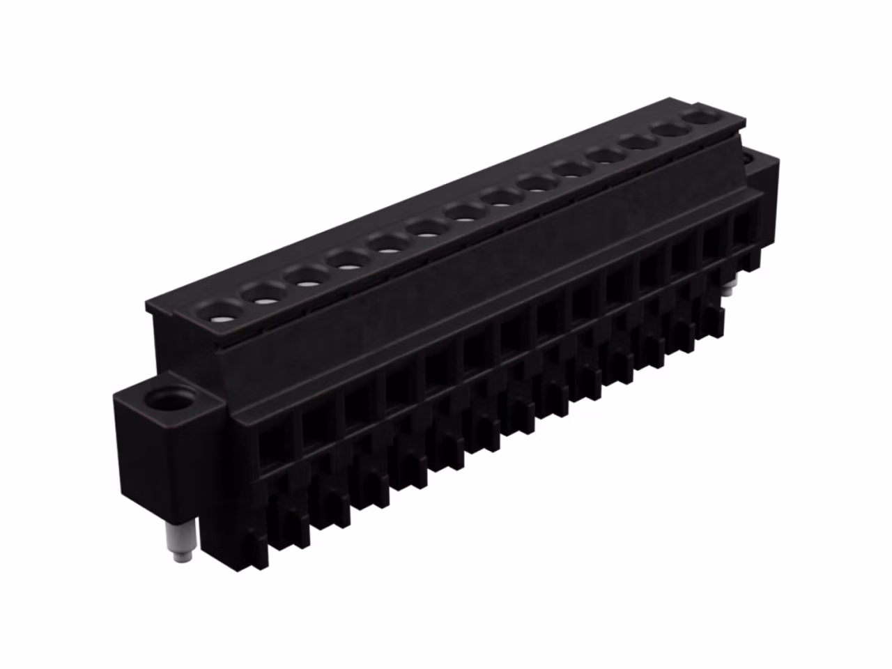 3.81mm Pitch Eurostyle Vertical Plug, with Retention Screws and Reverse Imprinting, Front Wire Entry, Black, 14 Circuits for sale