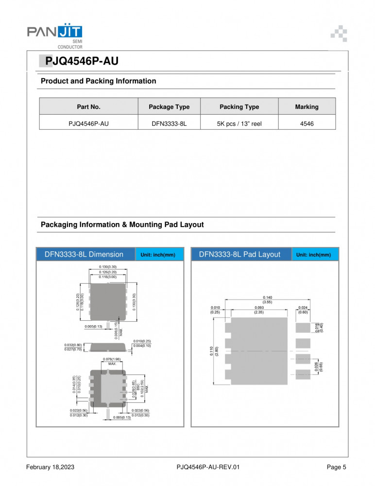 PJQ4546P-AU datasheet page 5