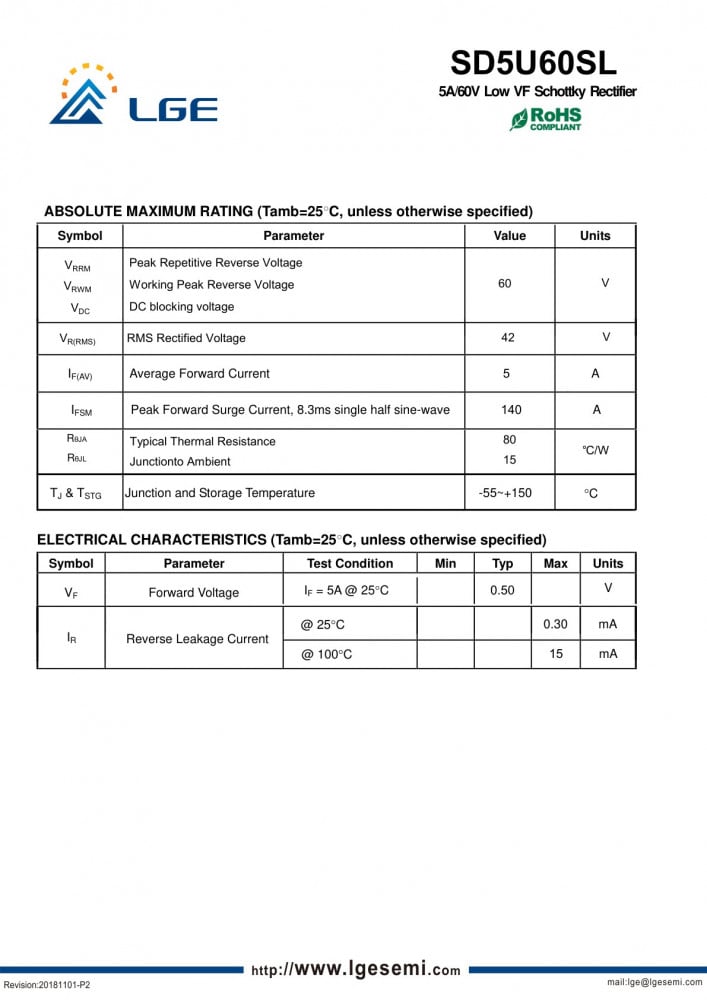 SD5U60SL datasheet page 2