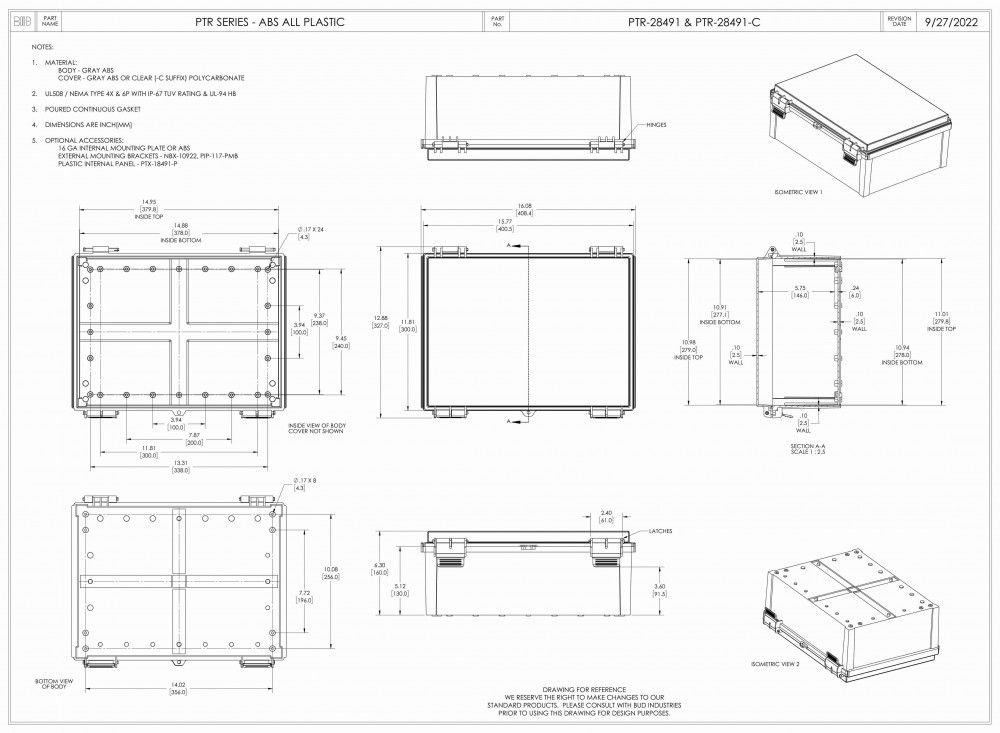 PTR-28491-C product technical drawing