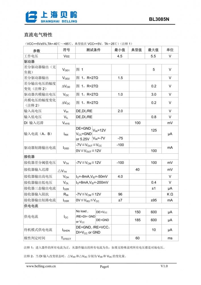 BL3085 datasheet page 4