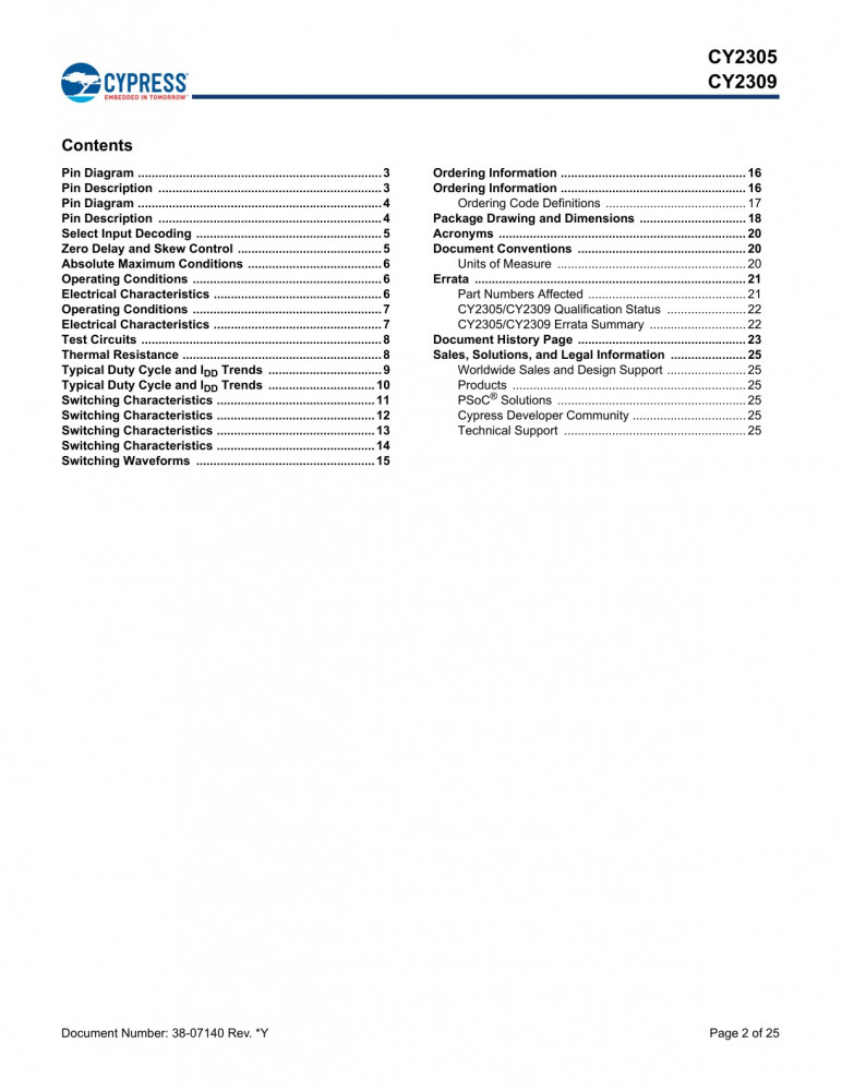 CY2309SXI-1H datasheet page 3