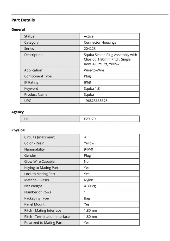 MOLEX 2042233404 product document image, page 2
