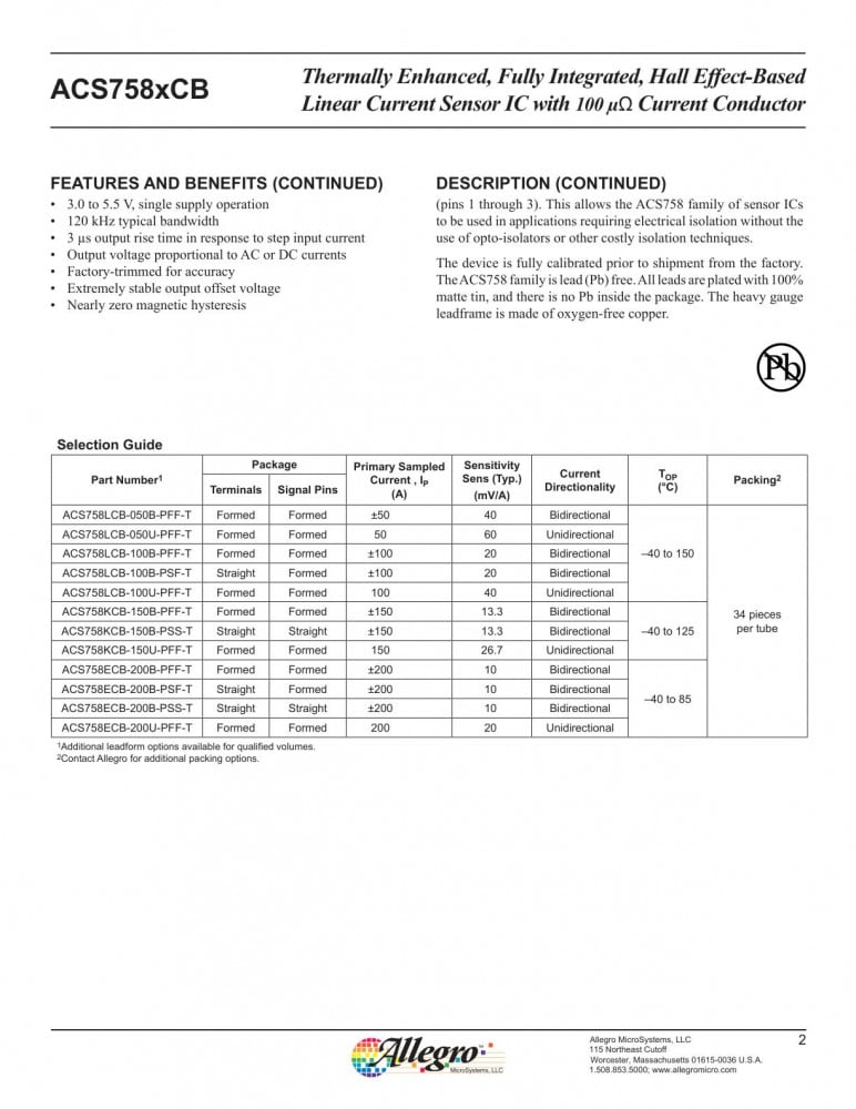 ACS758 datasheet page 2