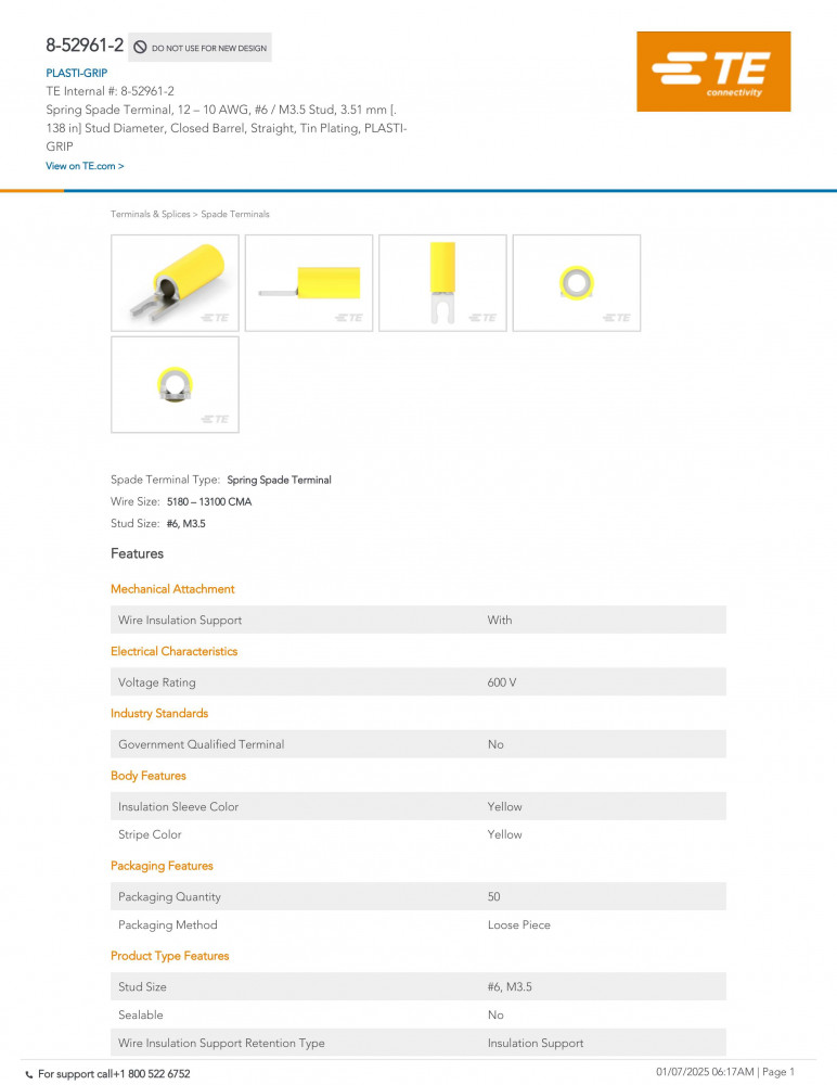 TE Connectivity 8-52961-2 document page 1