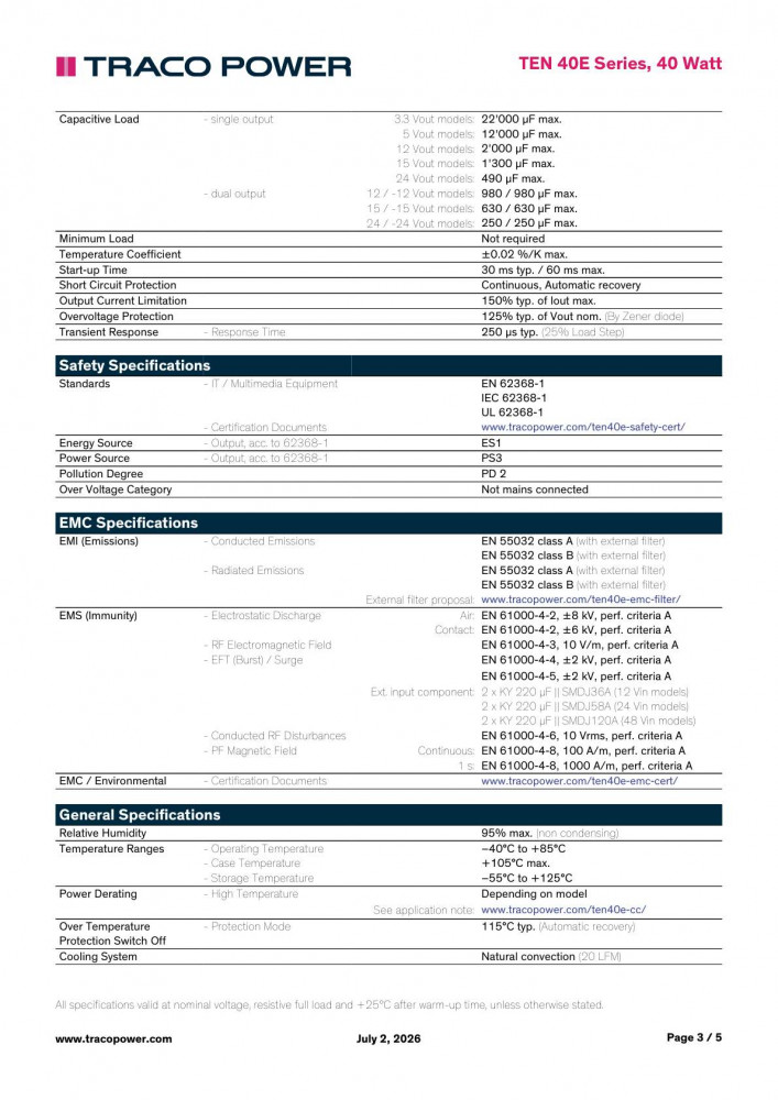 TEN 40-2422E technical document, page 3