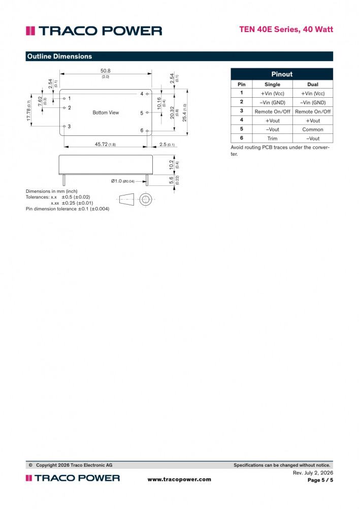 TEN 40-2422E technical document, page 5