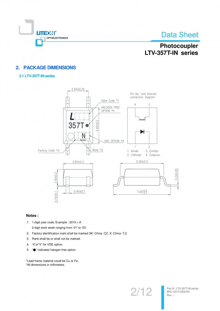 LTV-357T-C-IN datasheet page 2