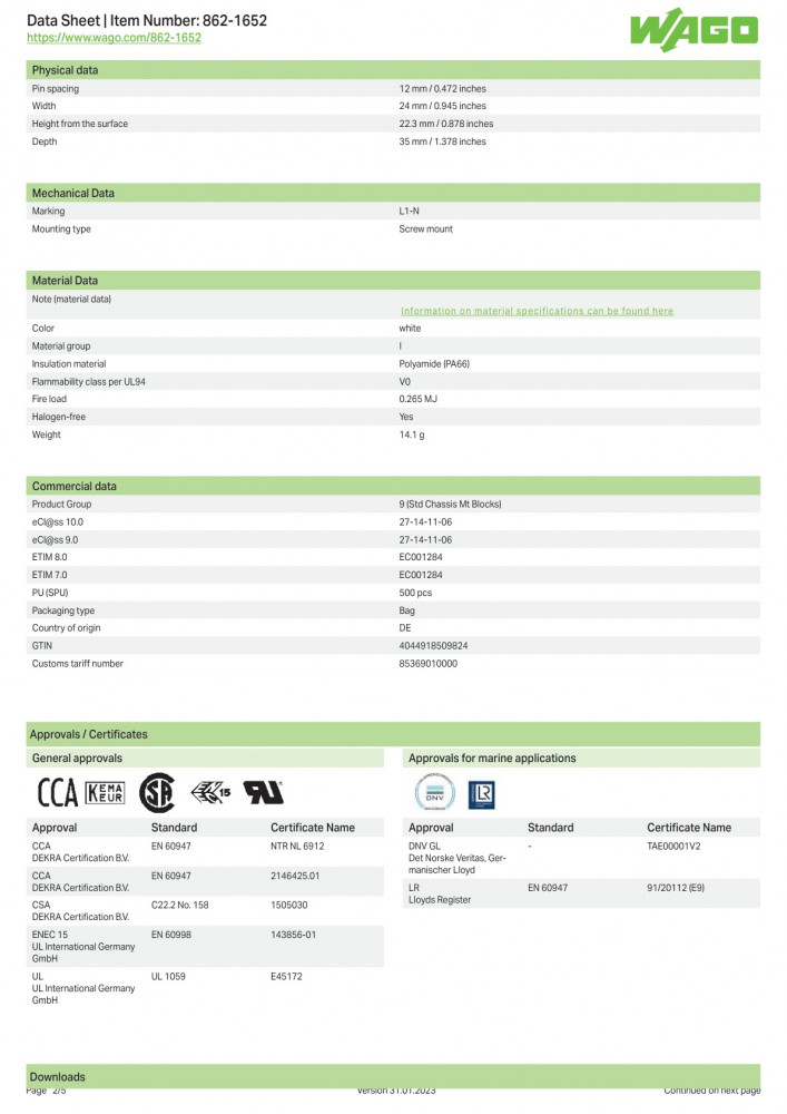 862-1652 technical document page 2