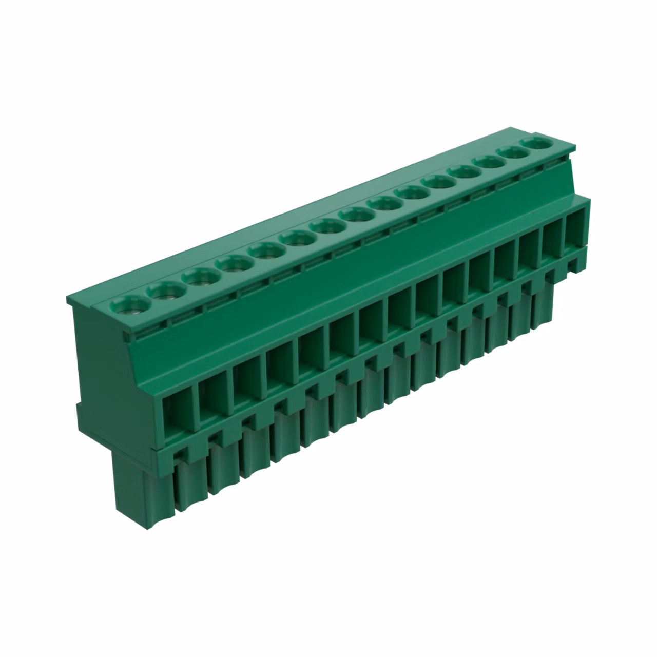 3.50mm Pitch Eurostyle Vertical Plug, with Reverse Imprinting, Rear Wire  Entry, Green Housing, Gold (Au) Plated, 15 Circuits for sale