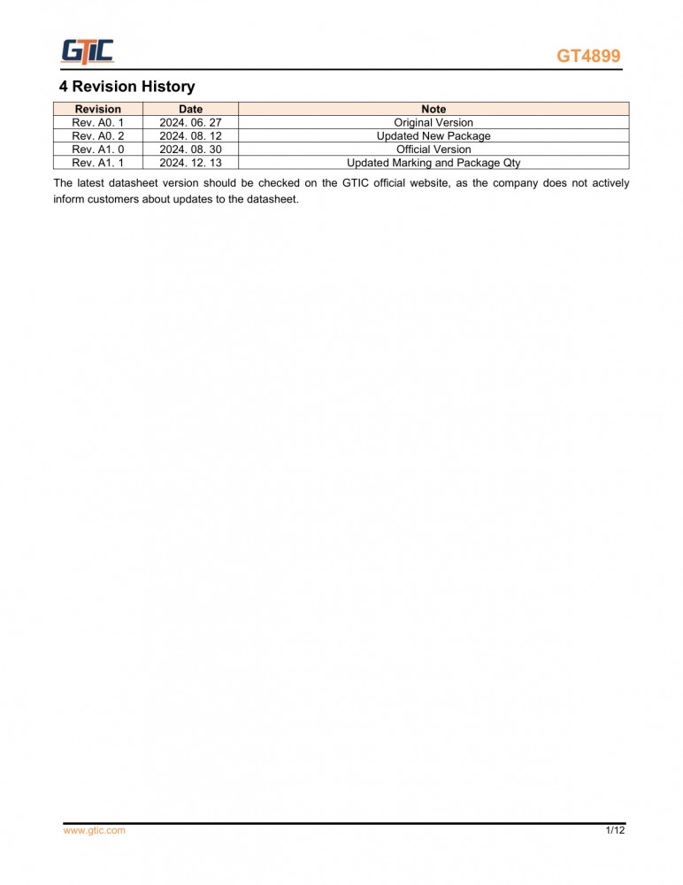 GT4899 datasheet page 2