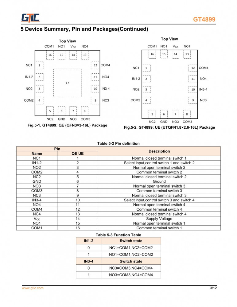 GT4899 datasheet page 4