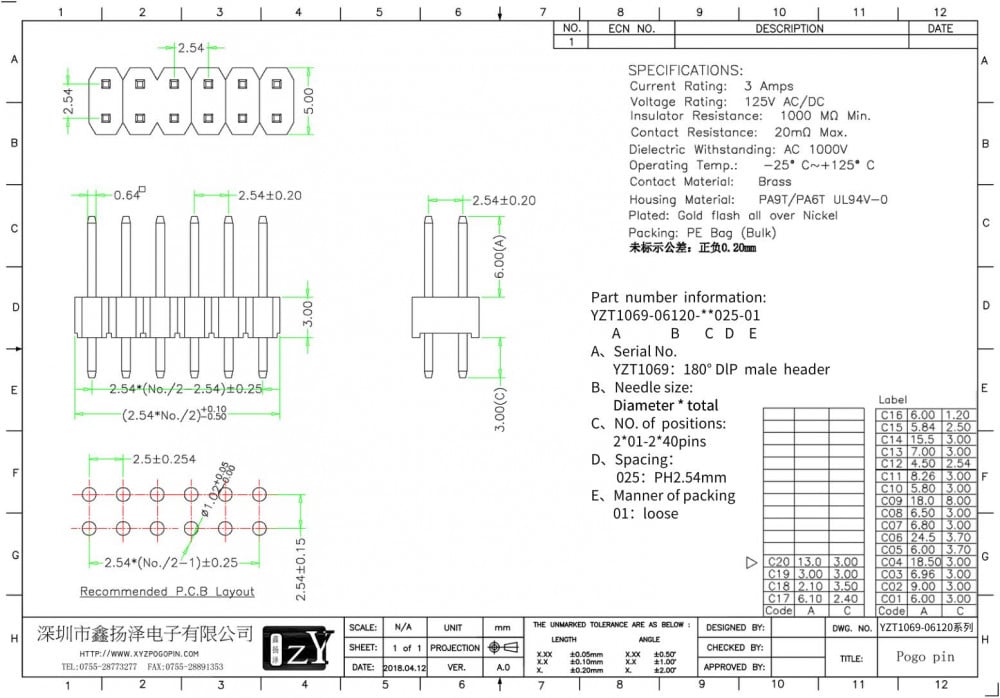 YZT1069-06120-20025-01 technical drawing preview