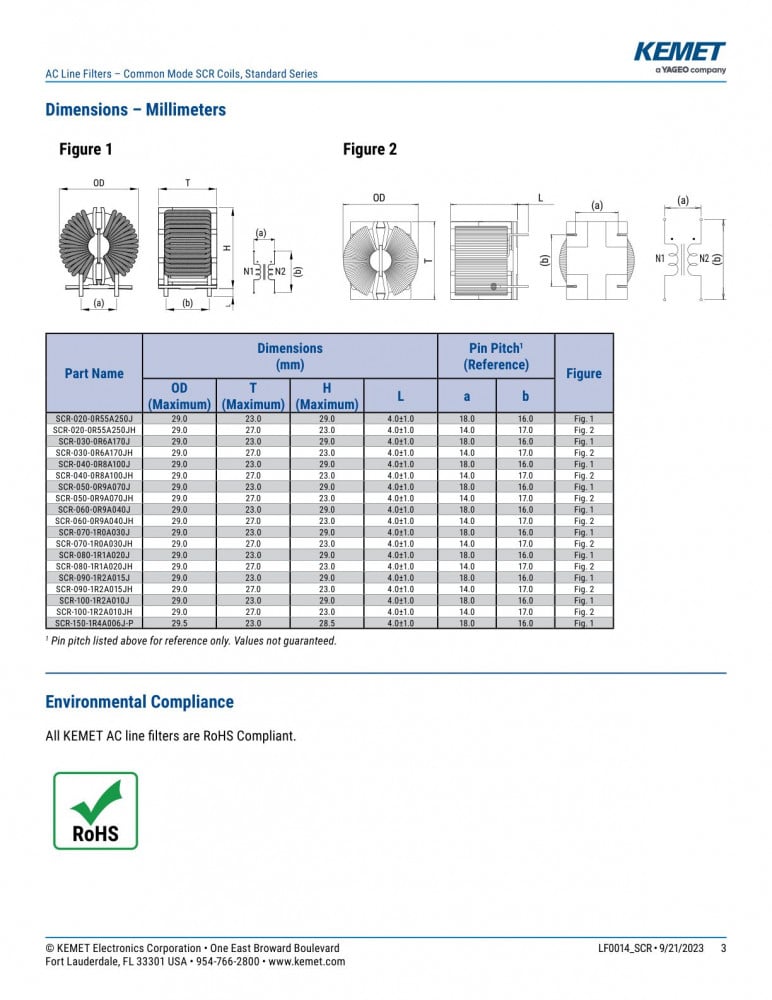 KEMET SCR series datasheet page 3
