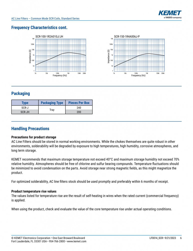 KEMET SCR series datasheet page 6