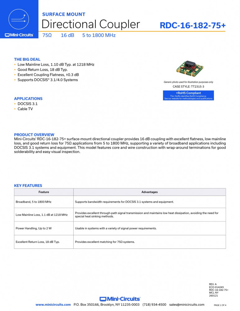 RDC-16-182-75+ datasheet page 1