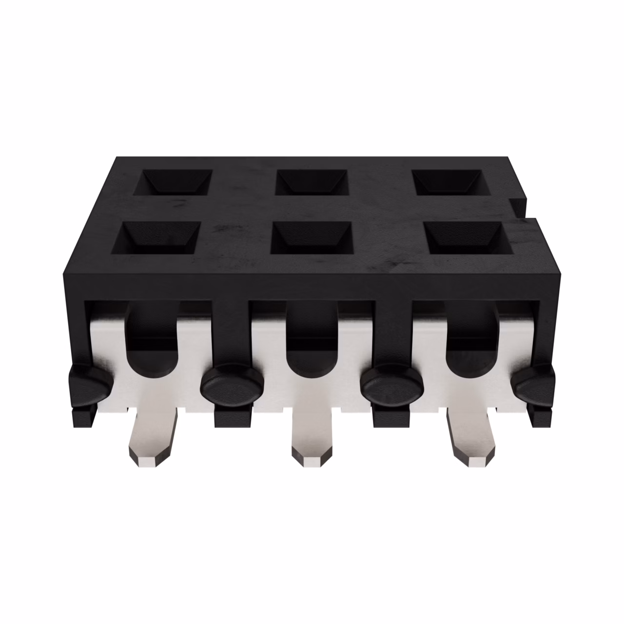 2.00mm Pitch Milli-Grid Very Low-Profile Receptacle, Surface Mount, Top Entry, with Locating Pegs, 0.38µm Gold (Au) Plating, 6 Circuits, Lead-Free, Tape and Reel, Black for sale