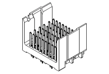 Impact 100 Ohm 6 Pair Vertical Orthogonal Header Unguided, Dual Endwall,  12 Columns, 216 Circuits, Pin Length 5.50mm, Plated Through Hole Dimension 0.39mm, Lead-Free