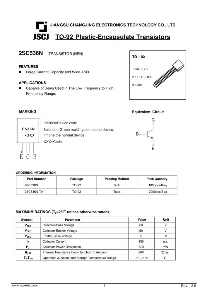 2SC536N datasheet page 1