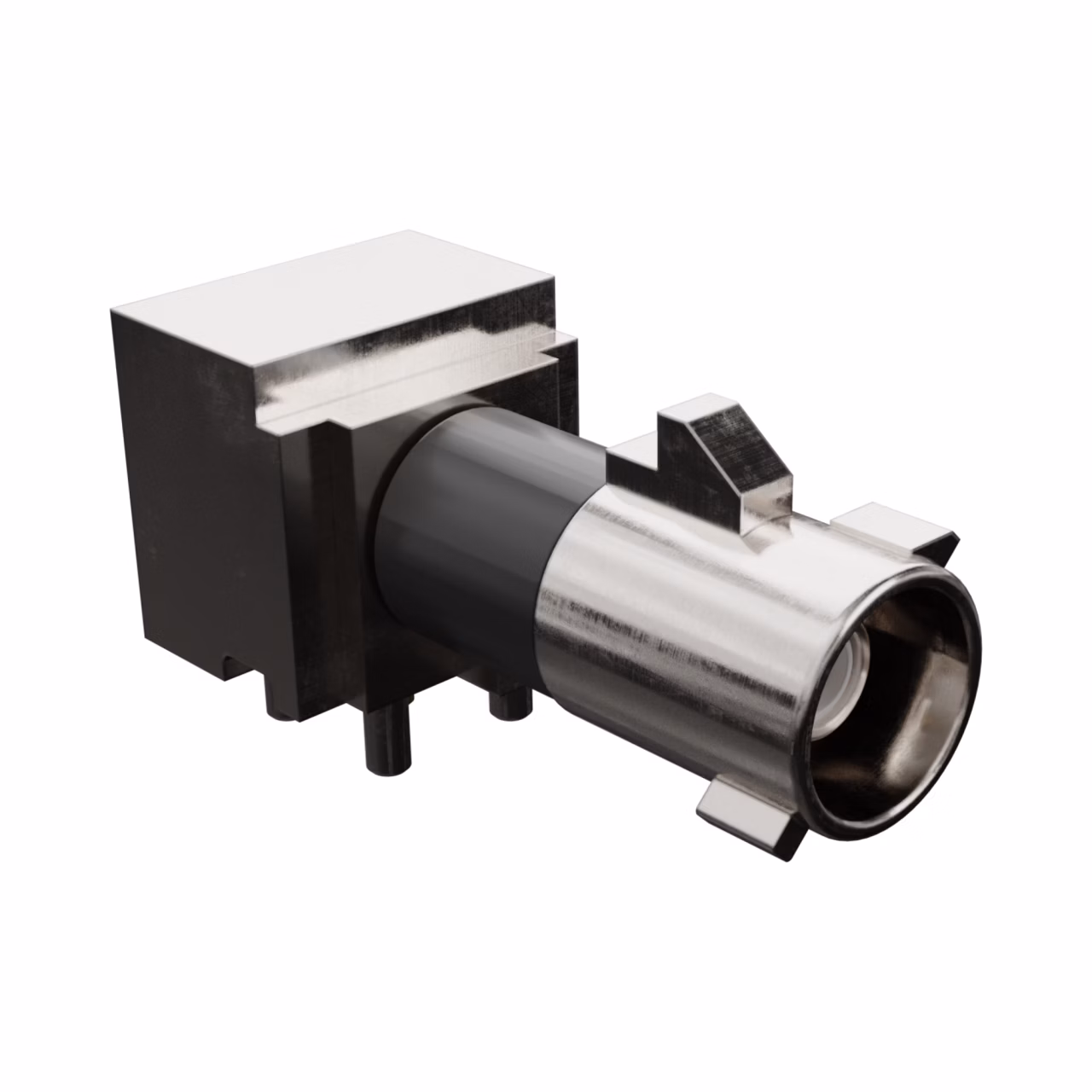 FAKRA Jack, Right-Angle, PCB Receptacle, Through Hole, Die Cast Body, Tin (Sn) Plated,Keying Code F, Tray, 50 Ohms for sale